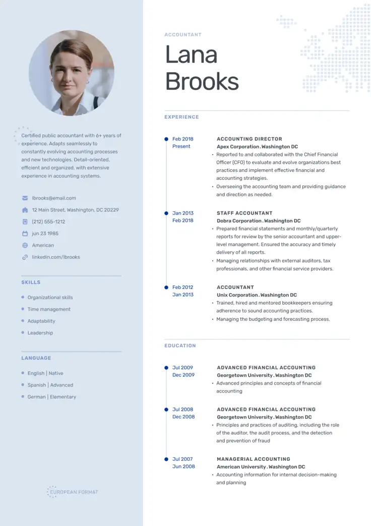 The Format Of The Europass CV CV Whizz