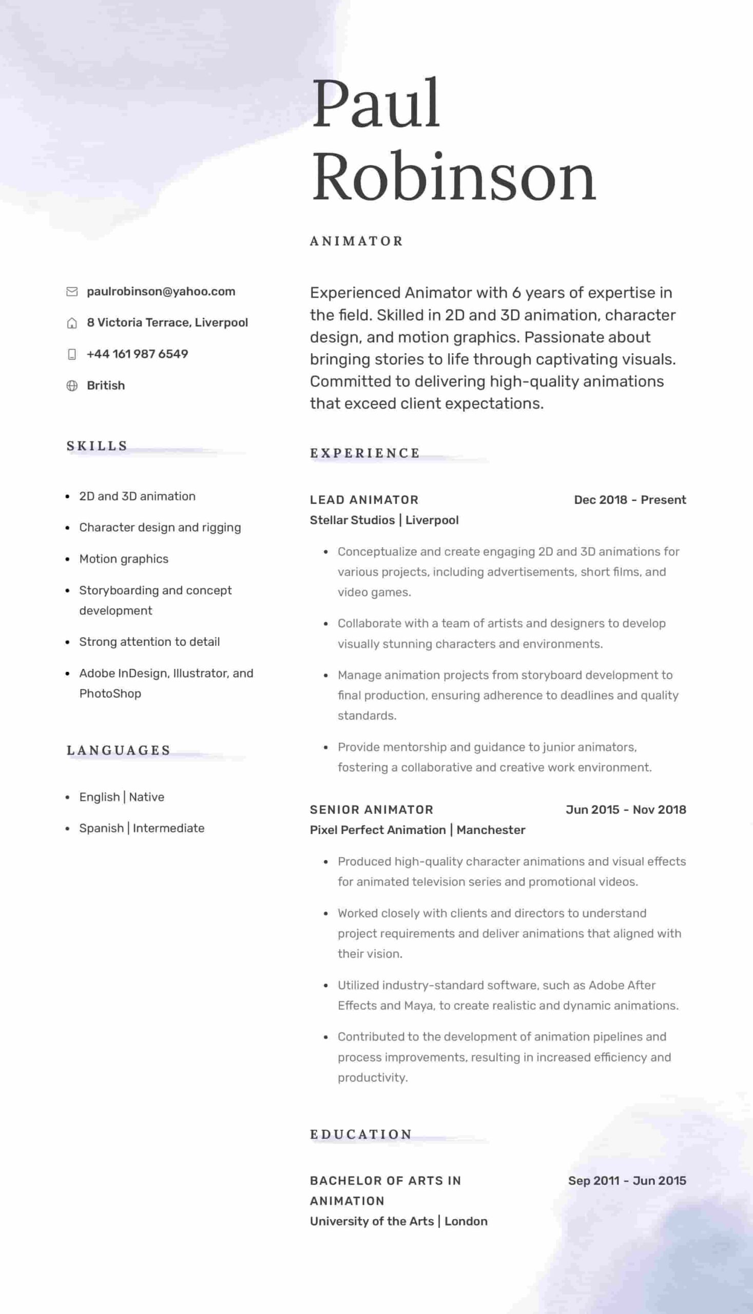 Creative CV: Create your curriculum vitae online